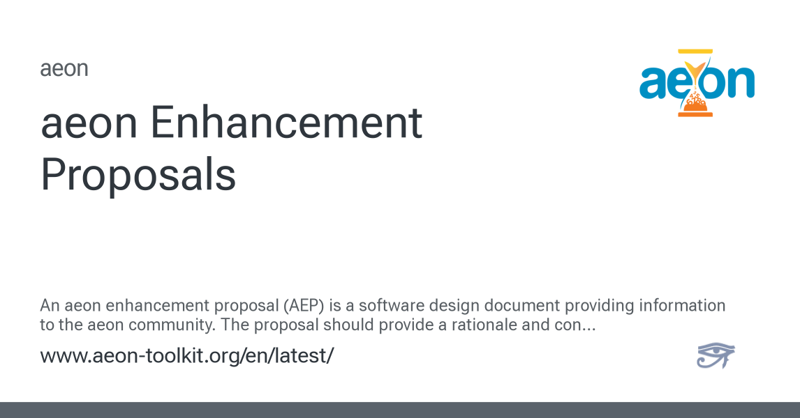 aeon Enhancement Proposals - aeon 1.4.0 documentation