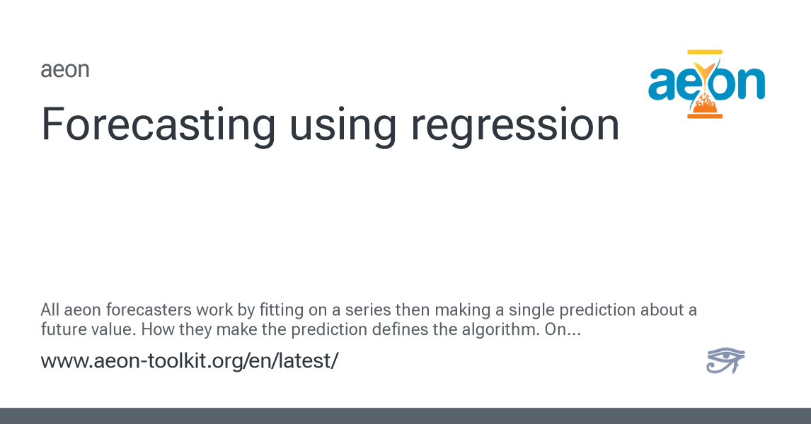 Forecasting using regression - aeon 1.3.0 documentation