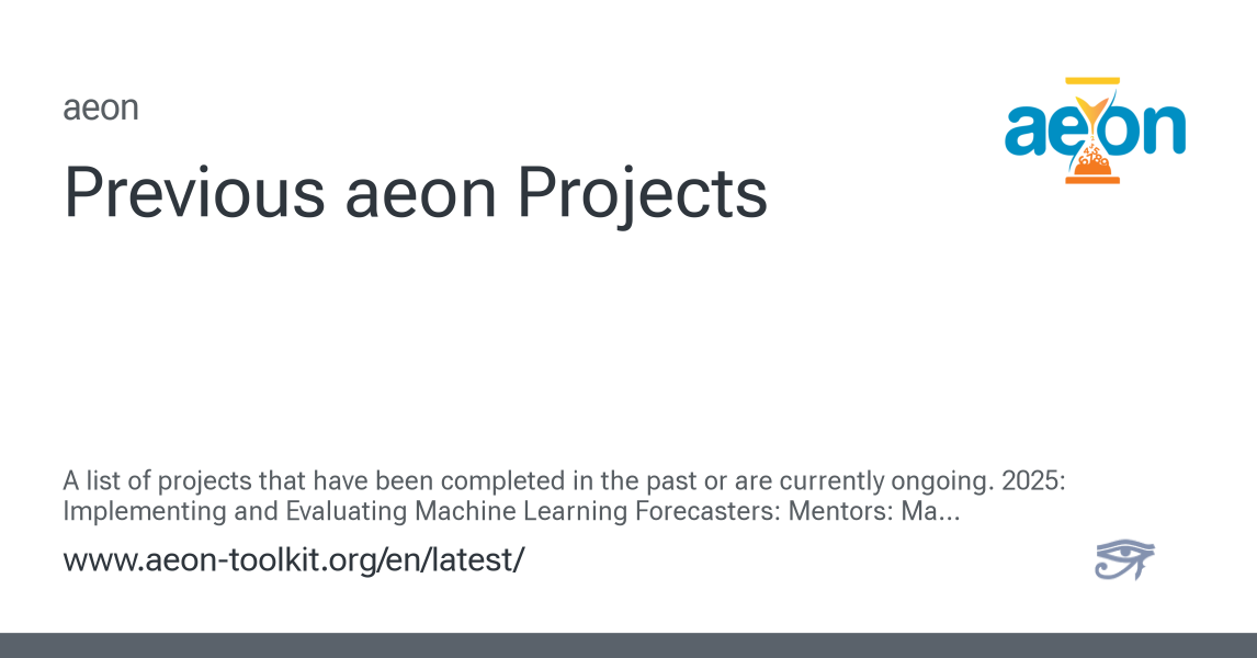 Previous aeon Projects - aeon 1.4.0 documentation