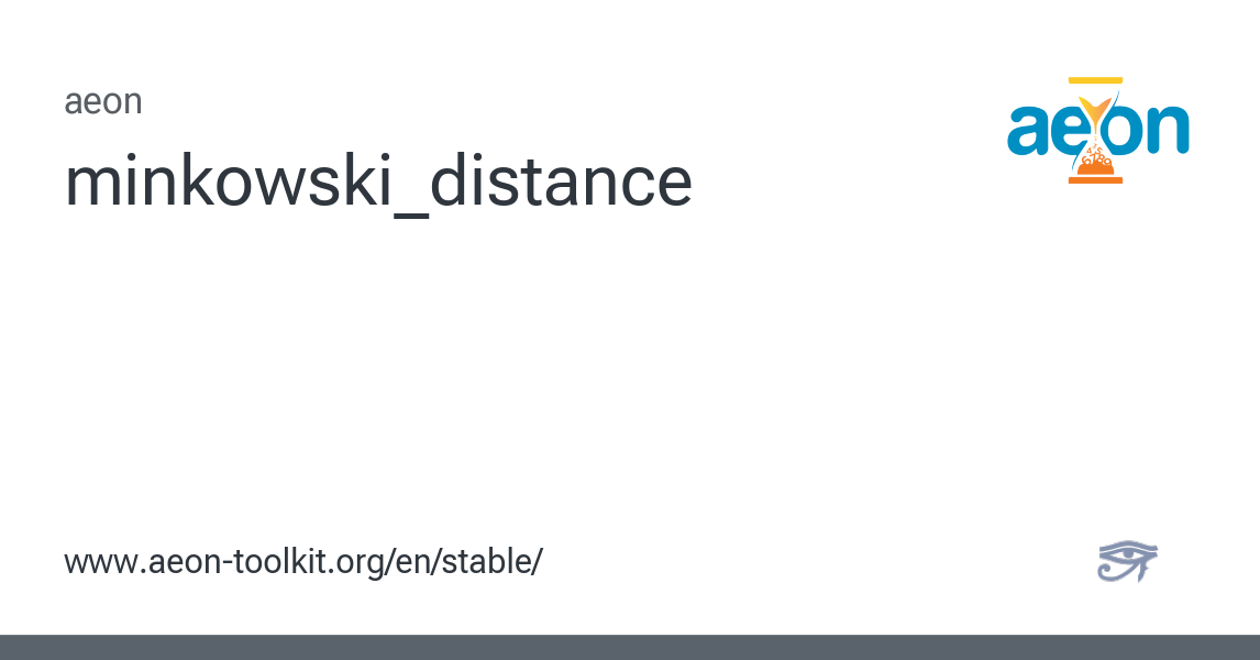 minkowski_distance - aeon 1.4.0 documentation