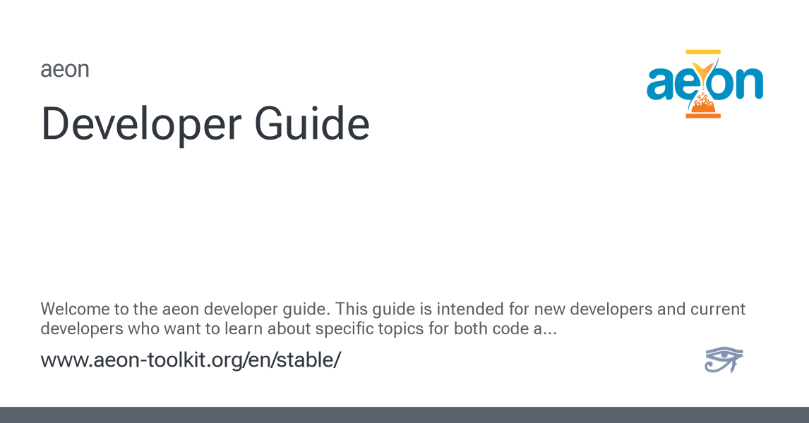 Developer Guide - aeon 1.4.0 documentation