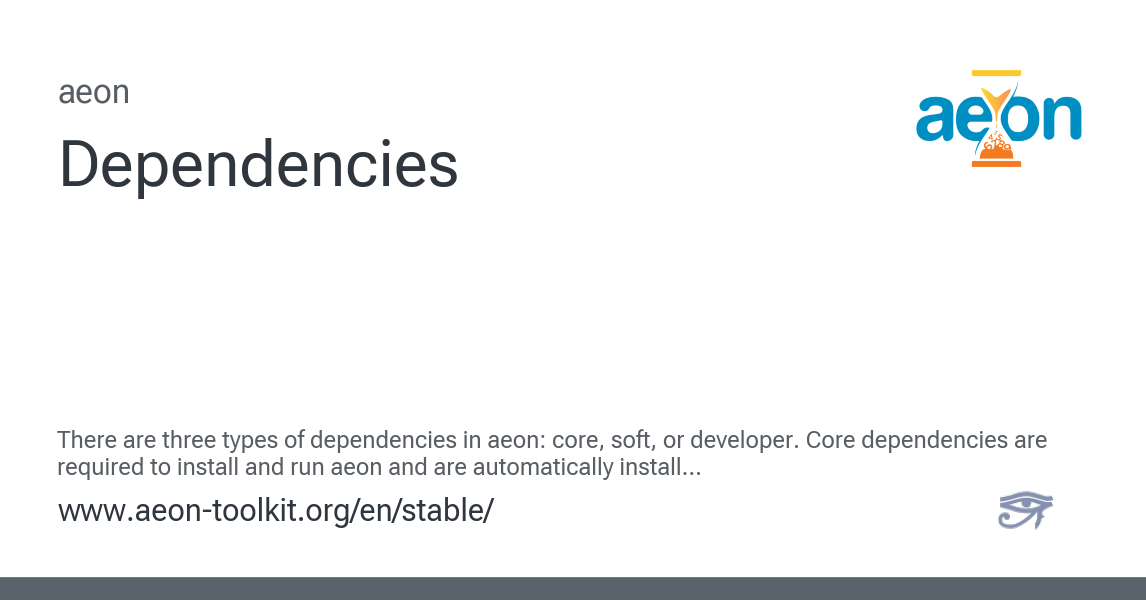 Dependencies - aeon 1.4.0 documentation