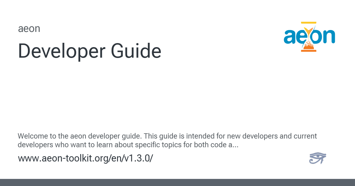 Developer Guide - aeon 1.3.0 documentation